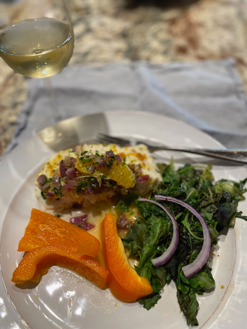 Sear-roasted halibut with blood orange salsa - Stefanie A. Mikulics, MD